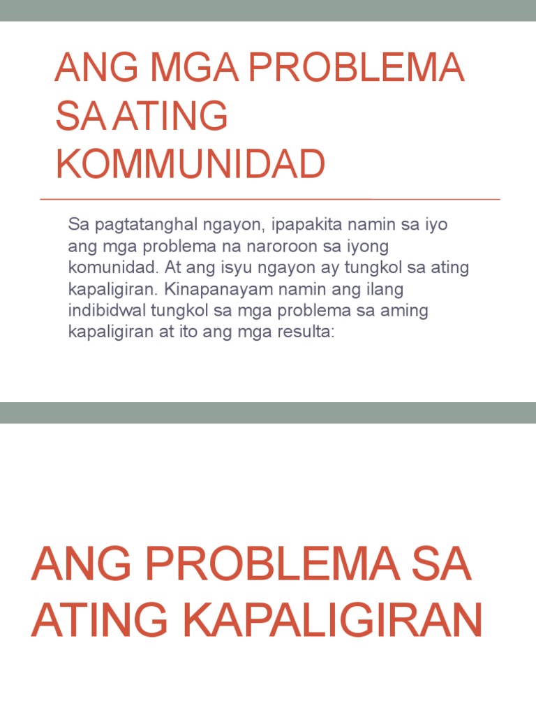 Ang Mga Problema Sa Ating Kommunidad | PDF