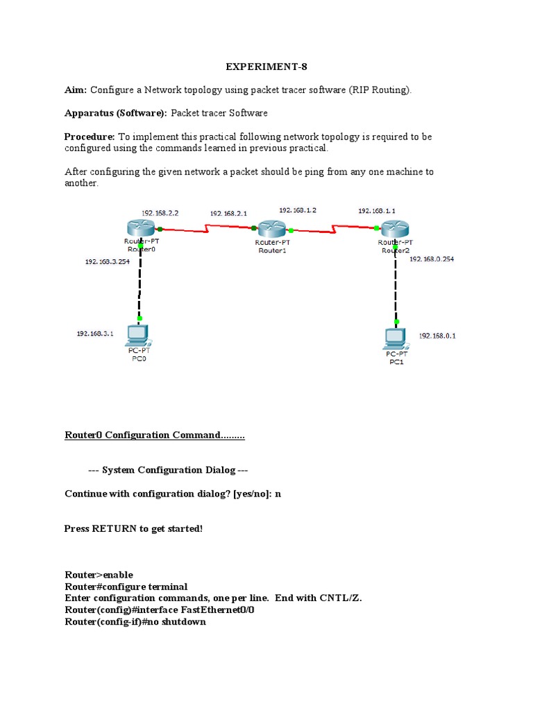 Experiment 8 | PDF | Router (Computing) | Computer Network