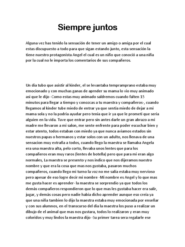 Siempre juntos: Una amistad sincera | PDF
