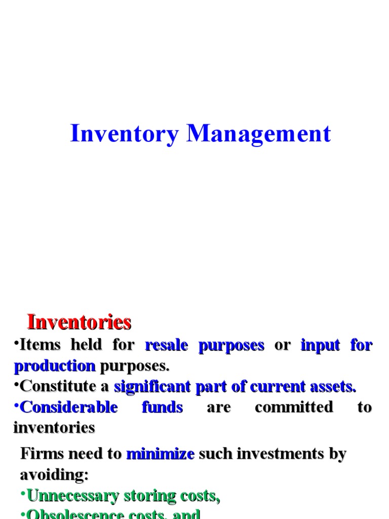 Chapter 5-Inventory Management | PDF | Inventory | Cost Of Goods Sold