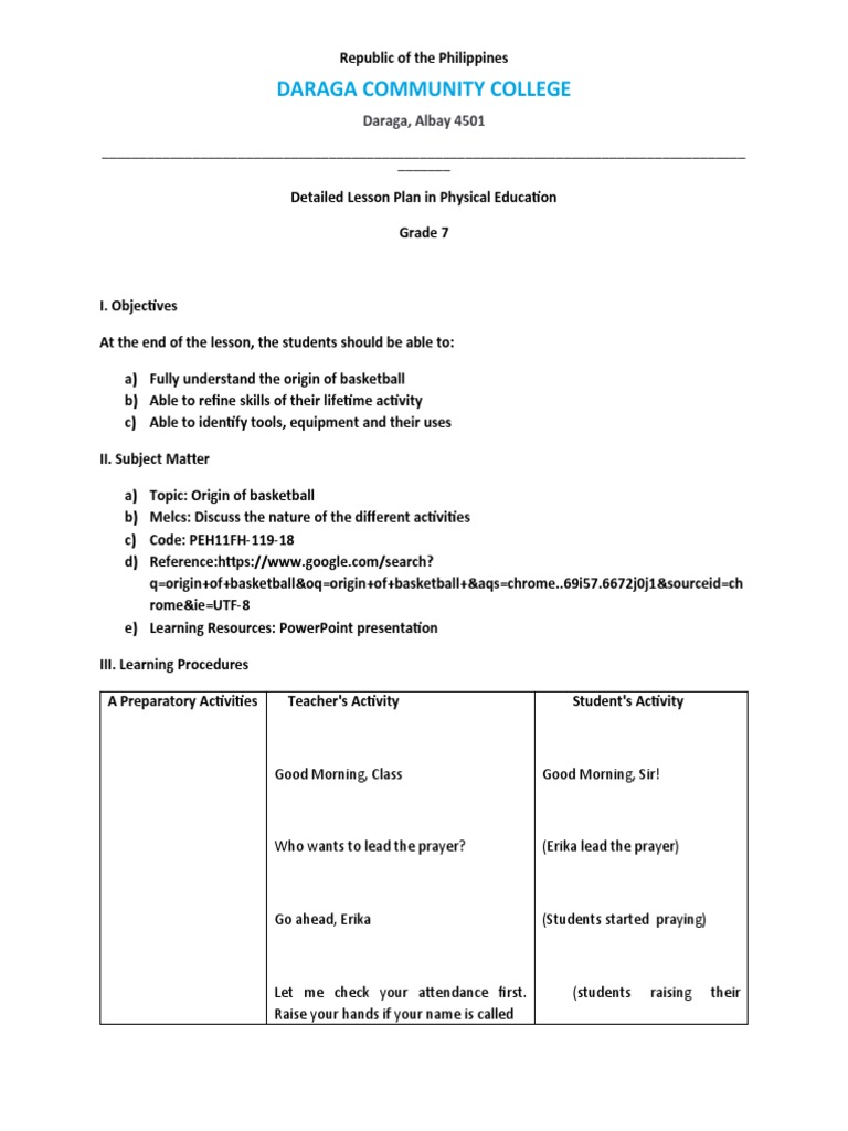 Detailed Lesson Plan | PDF