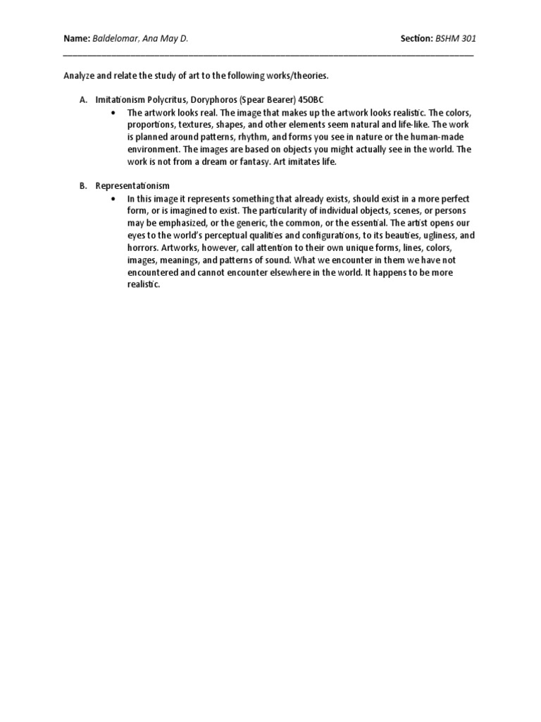 Arts Activity 1 | PDF