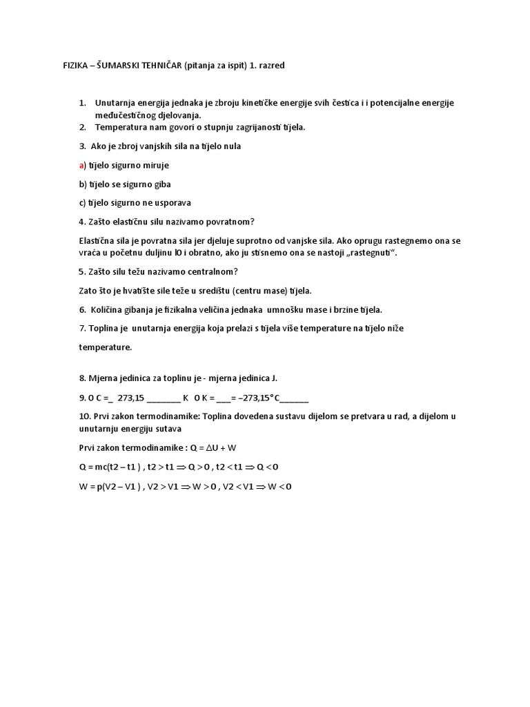 FIZIKA 1. Raz - Roko Musulin | PDF