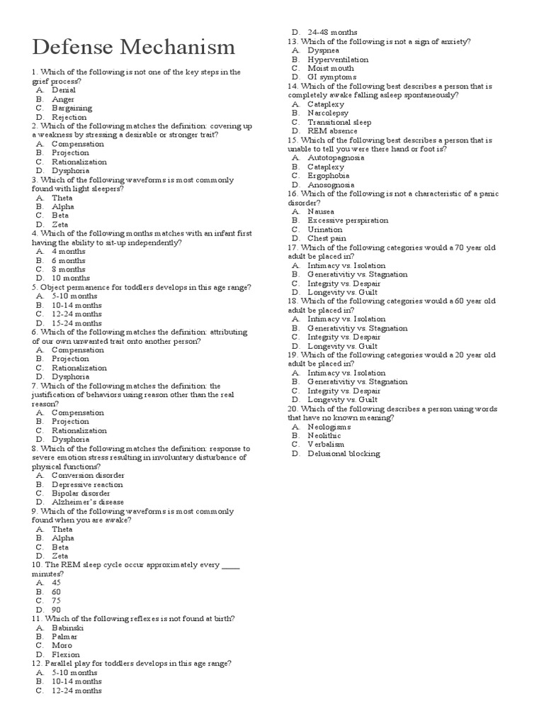 theracom sample exam.docx | PDF | Patient | Mental Disorder