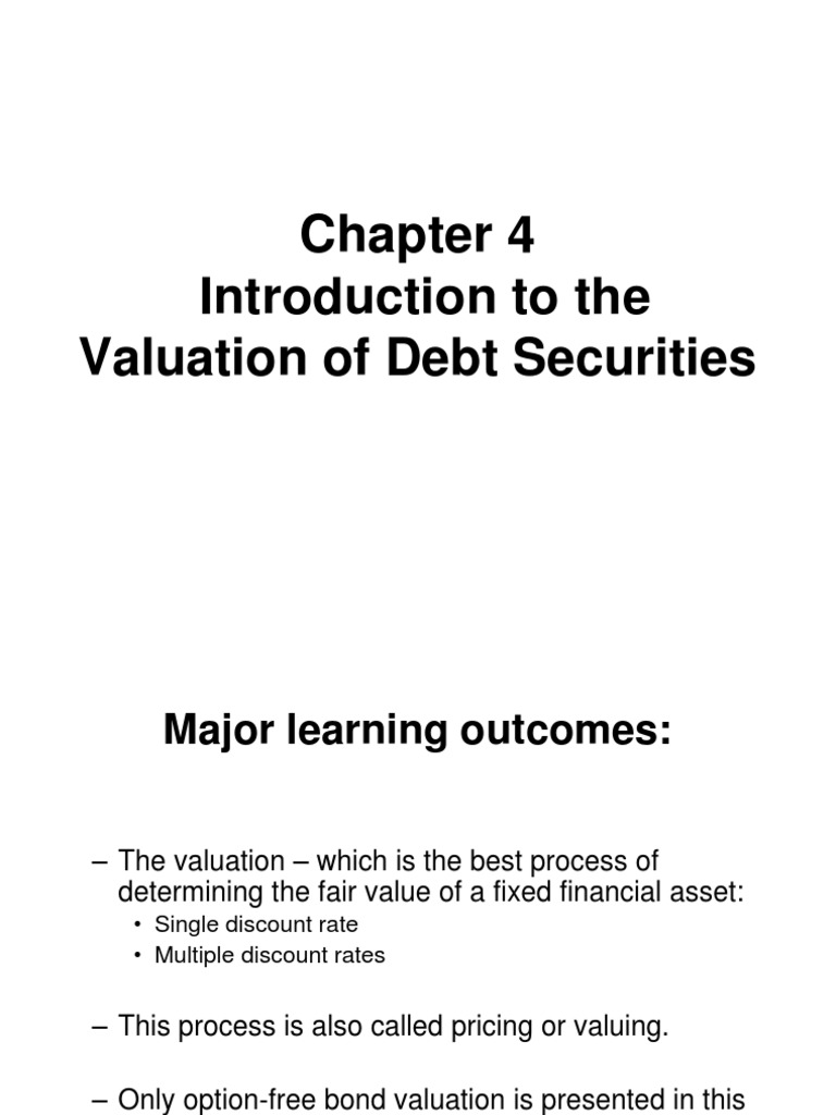 Chapter 4 Valuation of Debt Securities | PDF | Bonds (Finance) | Arbitrage