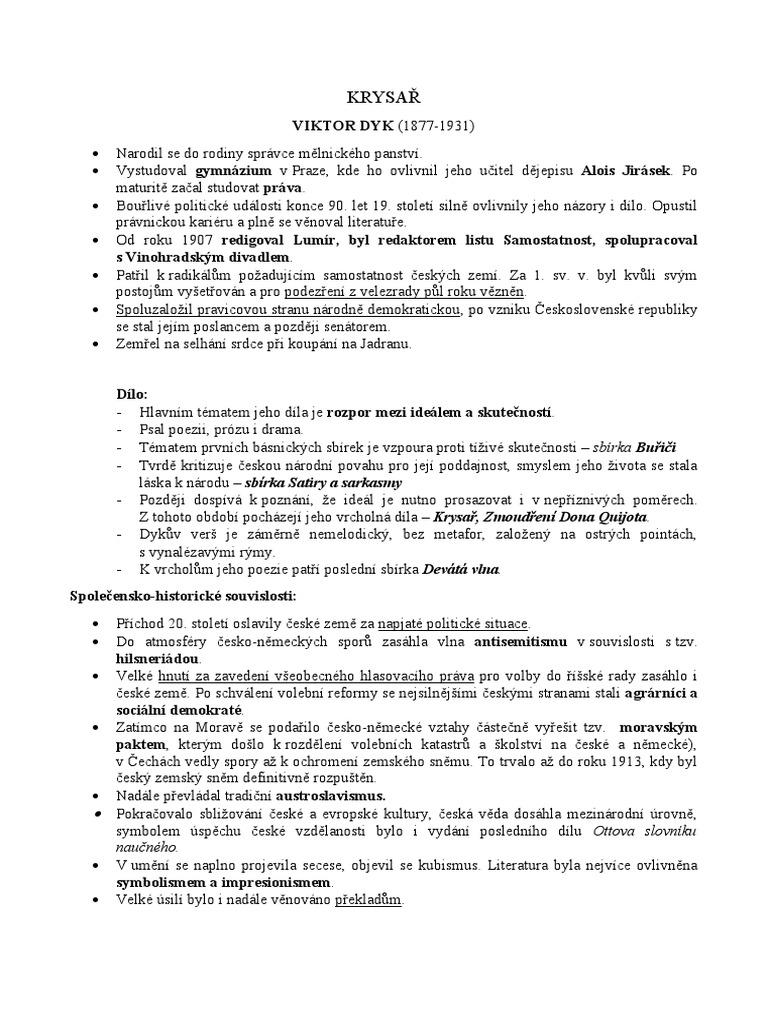 Krysař V. Dyk | PDF