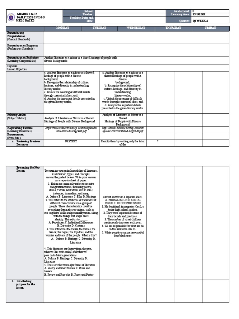 Analyzing Literature to Understand Cultural Diversity | PDF | Poetry ...