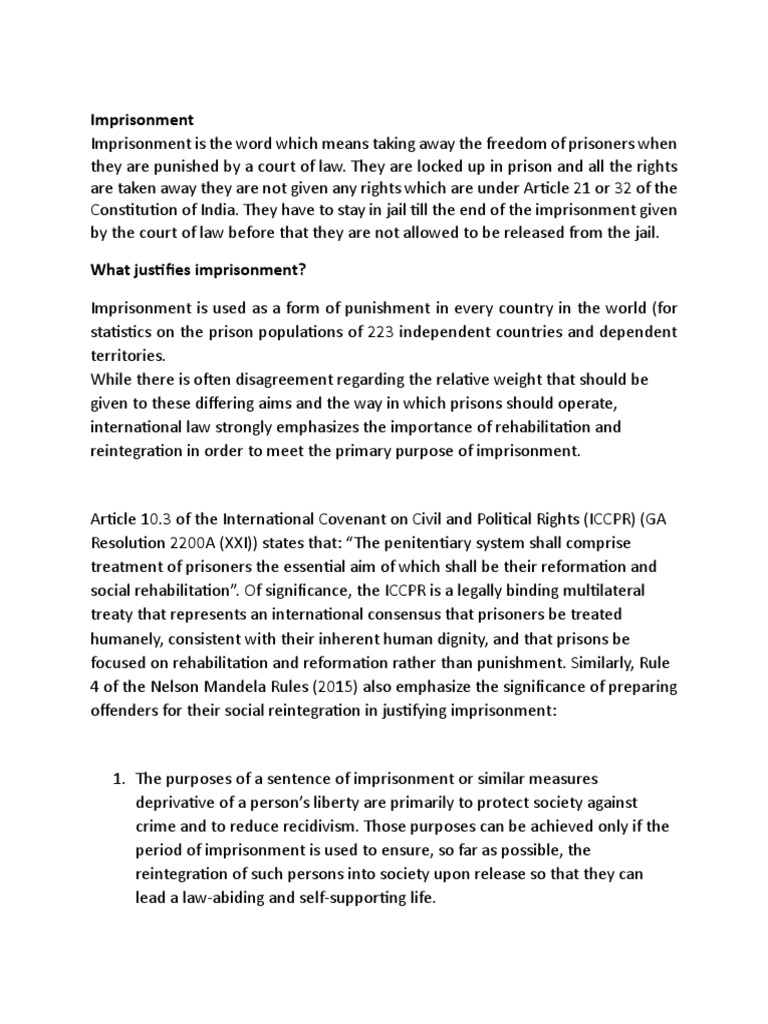 Understanding Imprisonment and Its Justifications | PDF