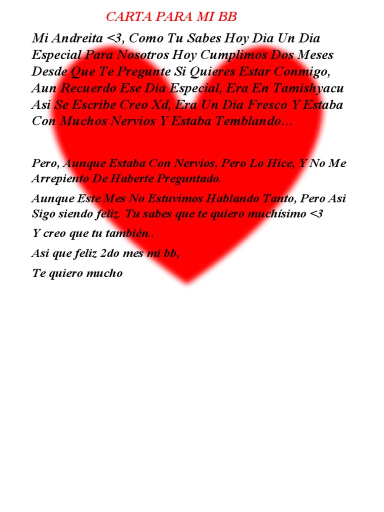 Feliz 2do mes, mi amor | PDF