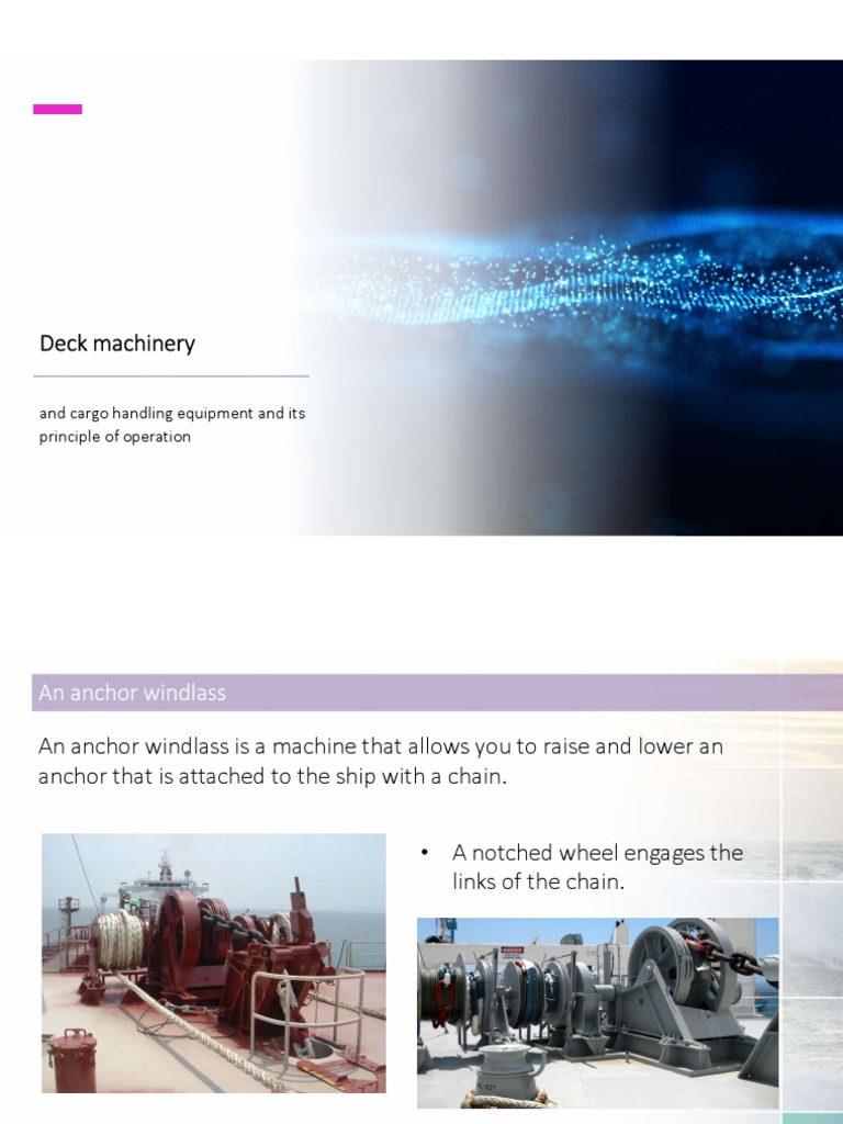 Handout deck machinery.pdf | PDF | Anchor | Crane (Machine)