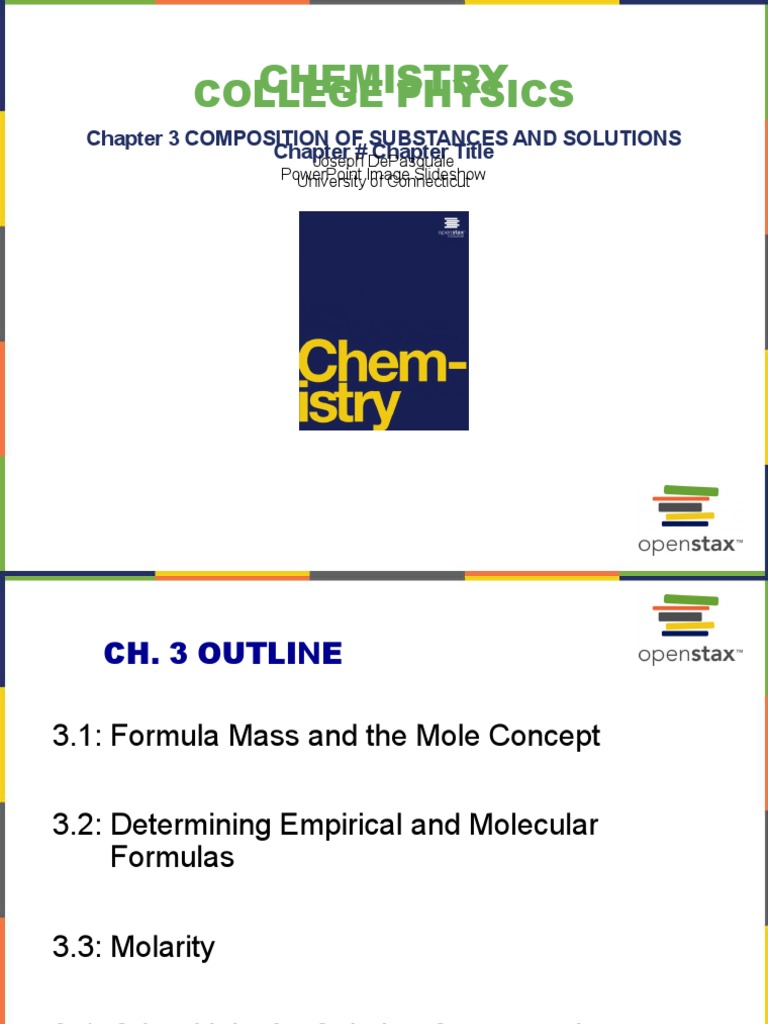 OpenStax Chemistry CH03 PowerPoint | PDF | Mole (Unit) | Concentration