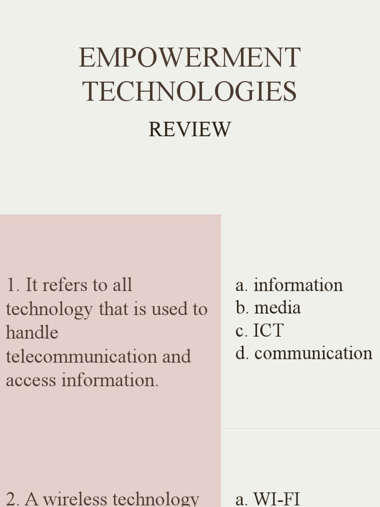Empowerment Technologies Review | PDF | Malware | Microsoft Excel Empowerment Technologies Review | PDF | Malware | Microsoft Excel