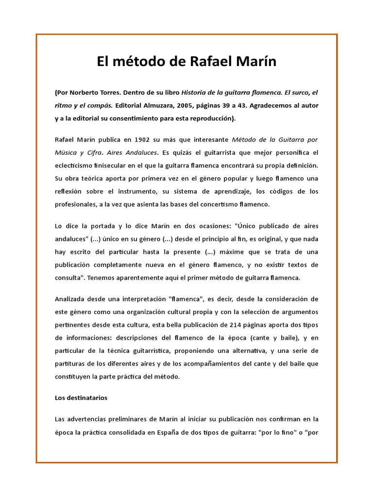 El Método de Rafael Marín - Norberto Torres | PDF | Guitarras | Acorde ...