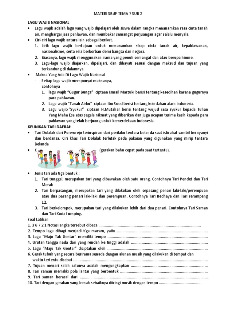 MATERI SBDP TEMA 7 SUB 2 | PDF