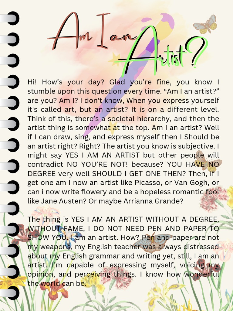 Am I an Artist? | PDF | Art