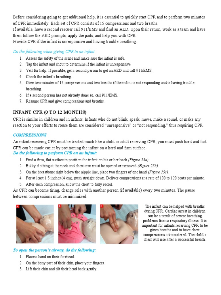 CPR Infant | PDF | Cardiopulmonary Resuscitation | Medical Specialties