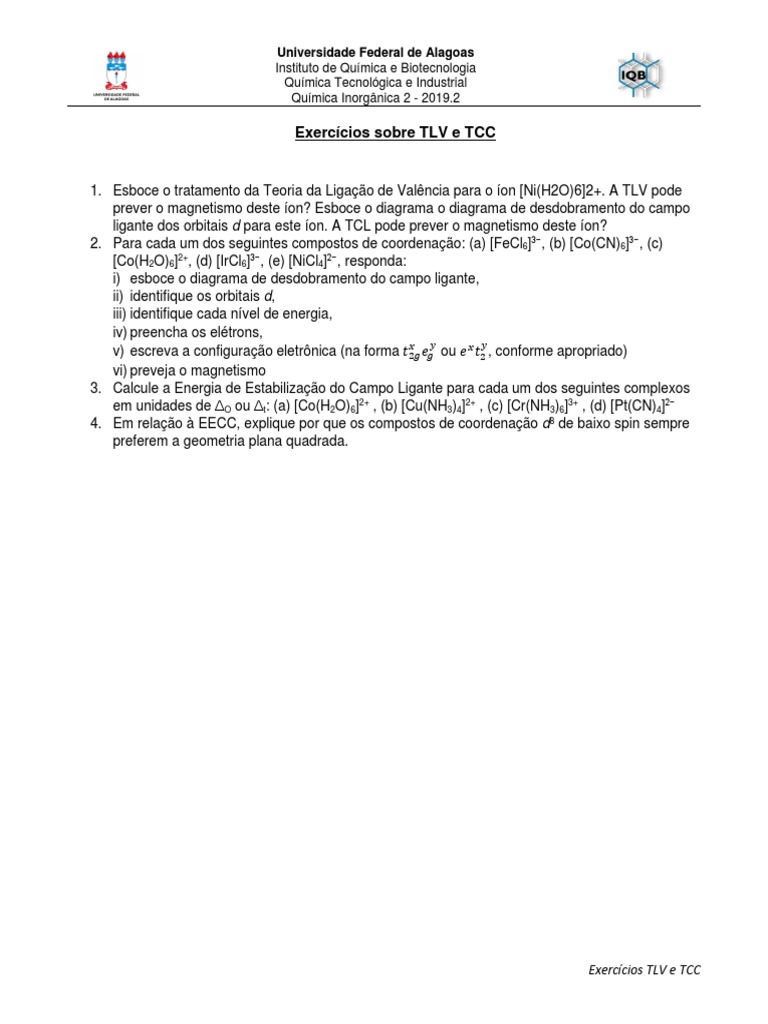 Exercícios Tlv E Tcc Pdf