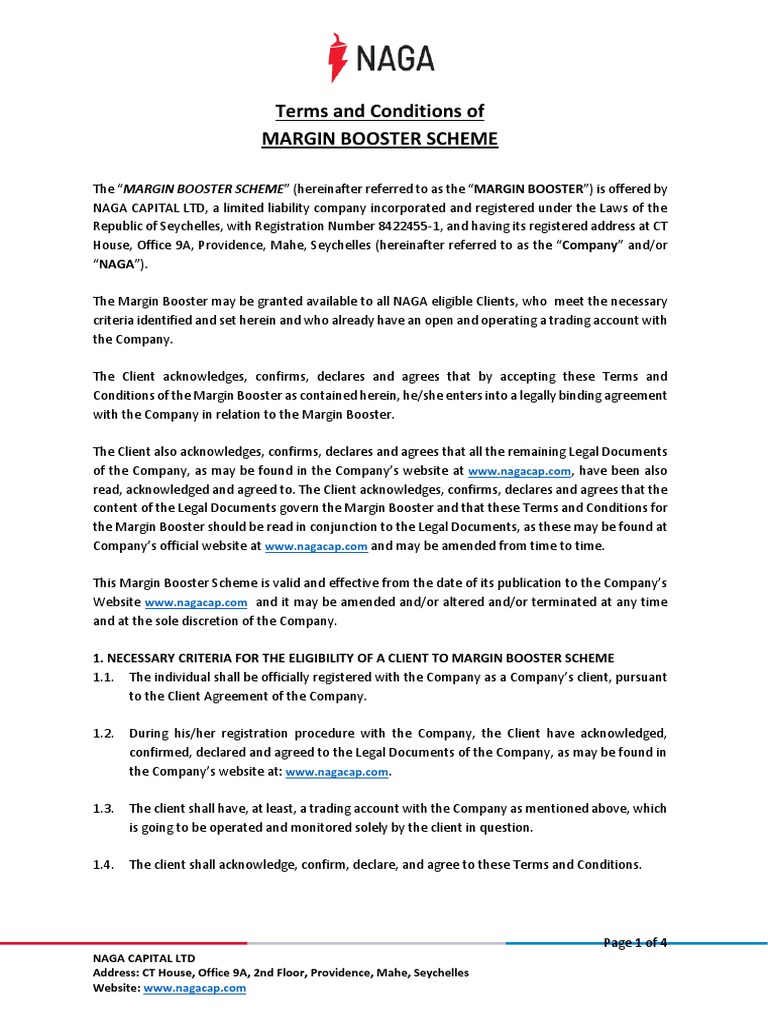 Margin Booster Credit TCs NAGA Capital LTD | PDF | Euro | Leverage (Finance)