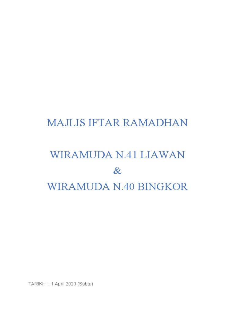 Majlis Iftar Ramadhan | PDF