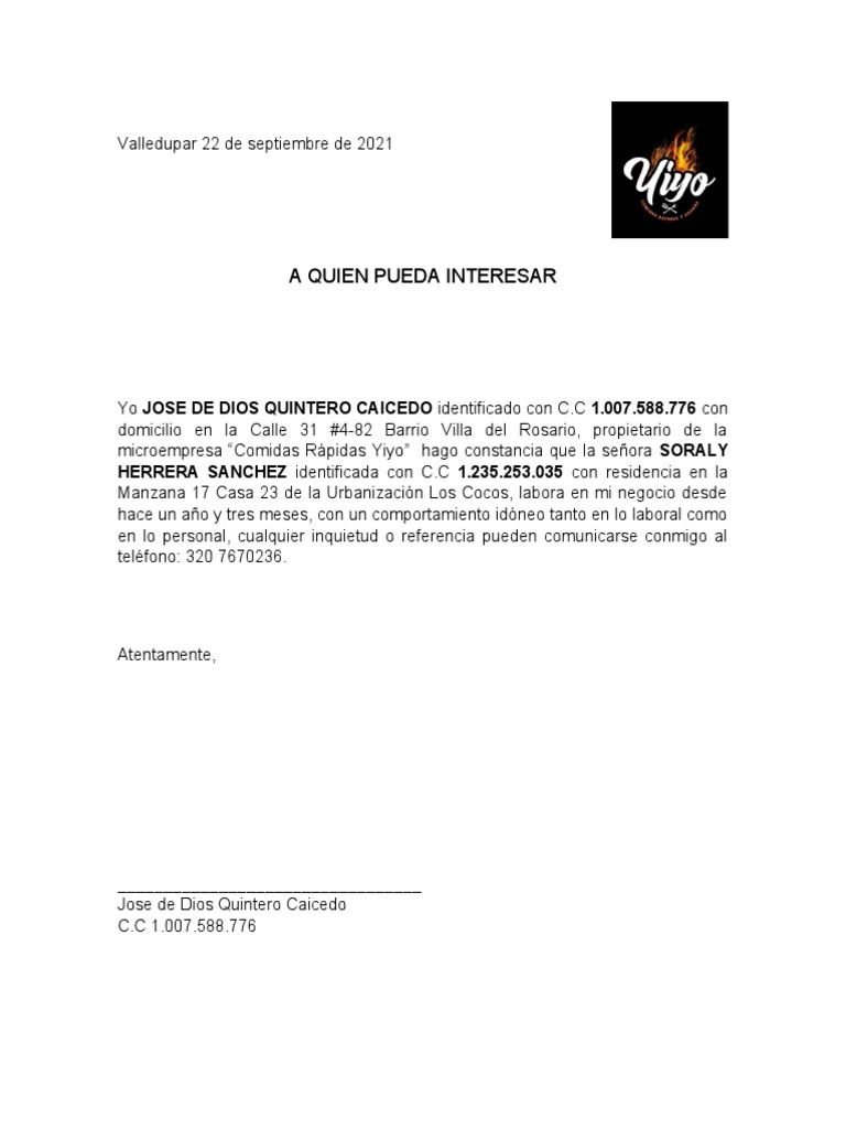 A Quien Pueda Interesar | PDF