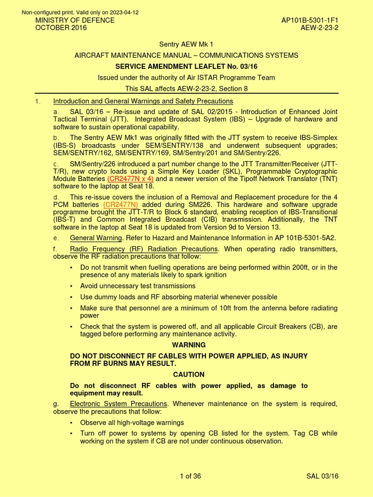 Ap101b-5301-1f1 Aew-2-23-2 | PDF | Radio | Transmitter