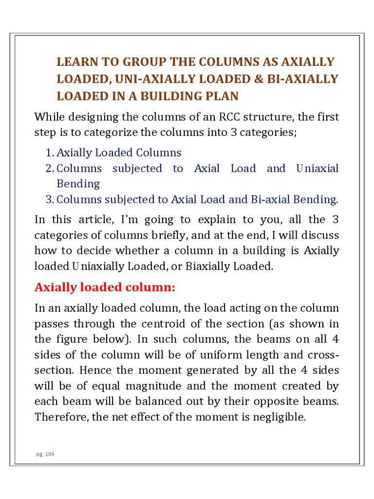 Grouping of Columns On The Basis of Load Ddgdzs | PDF