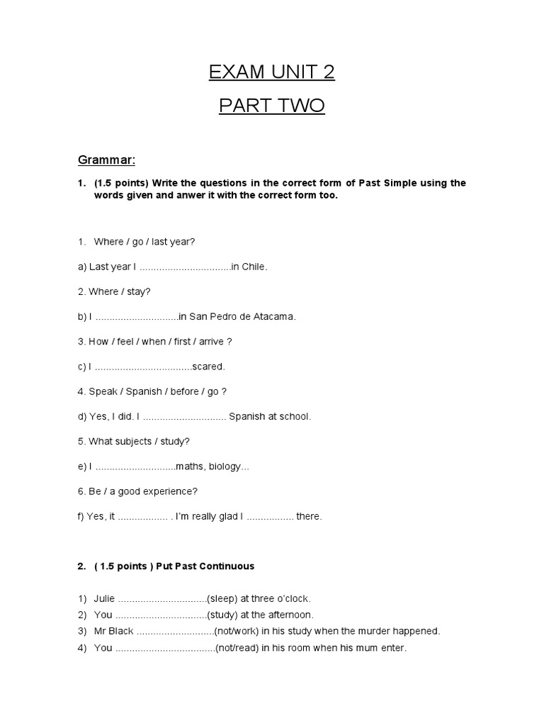 Exam Unit 2 Part 2 Download Free Pdf Linguistics