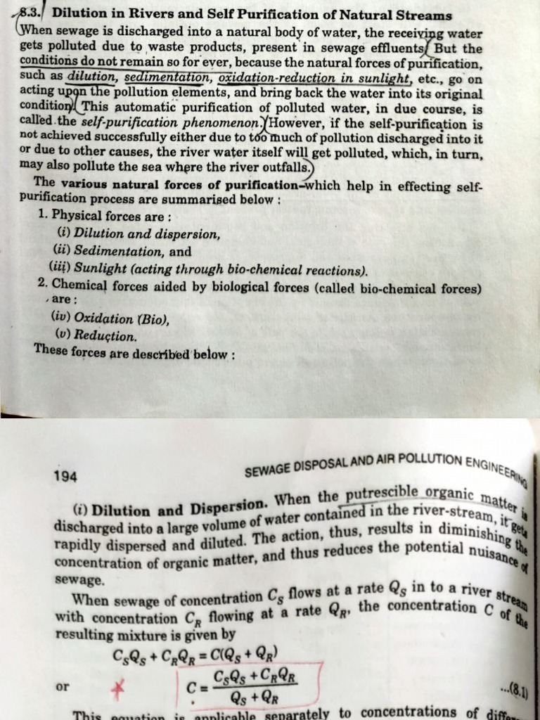 Dilution River and Self Purification PDF | PDF | Sewage Treatment | Water