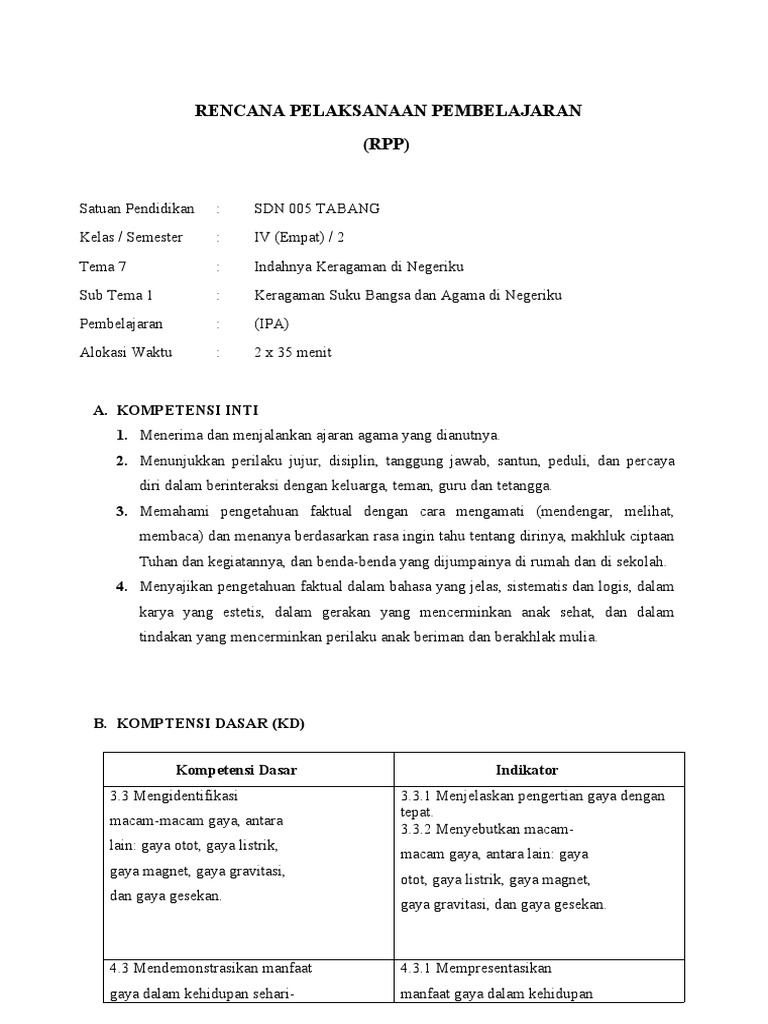 RPP Macam-Macam Gaya-1 | PDF | Karier & Perkembangan