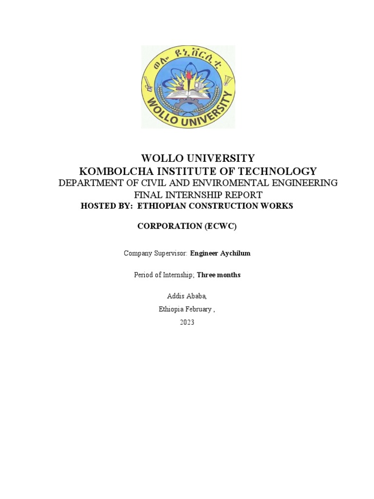 Wollo University Civil Engineering Internship Report | PDF | Stairs ...