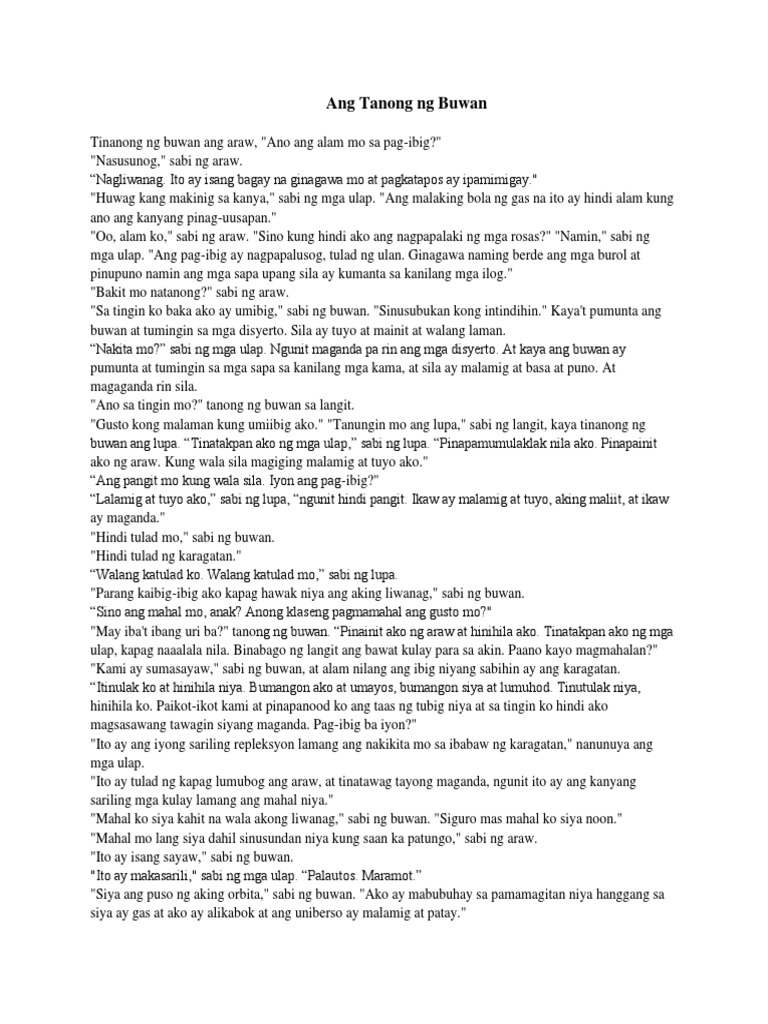 Ang Tanong ng Buwan_Maikling Kuwento | PDF
