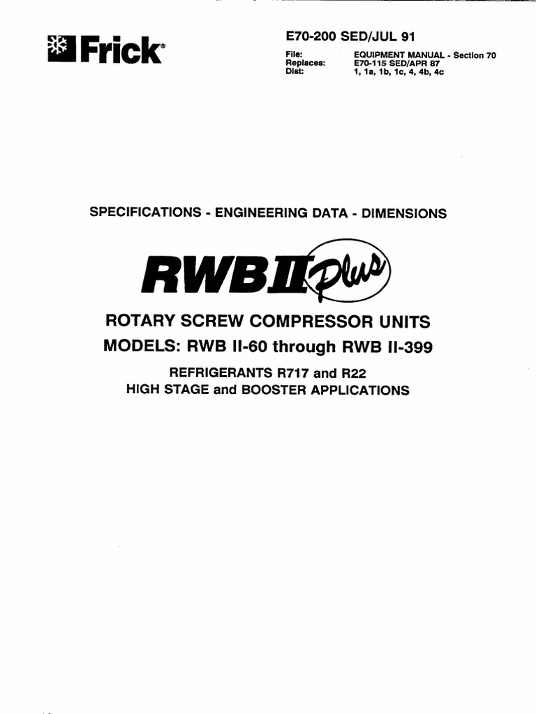 Frick RWB II Ratings 60-399 SM | PDF