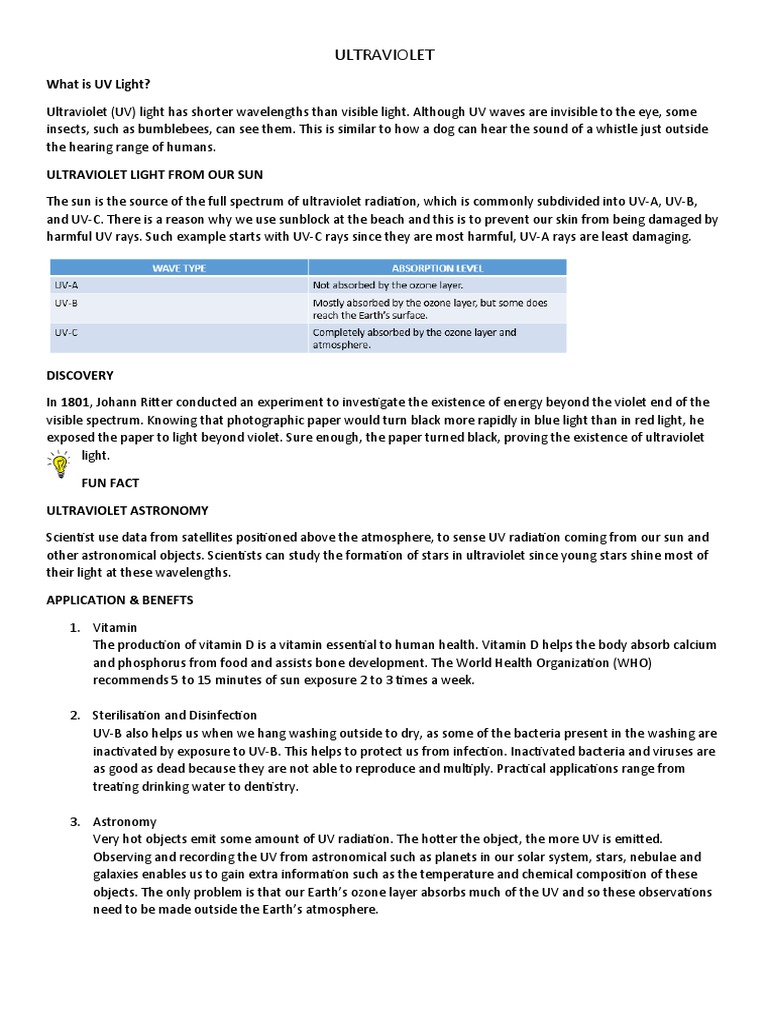 An Informative Guide to Ultraviolet Light: Its Properties, Sources ...