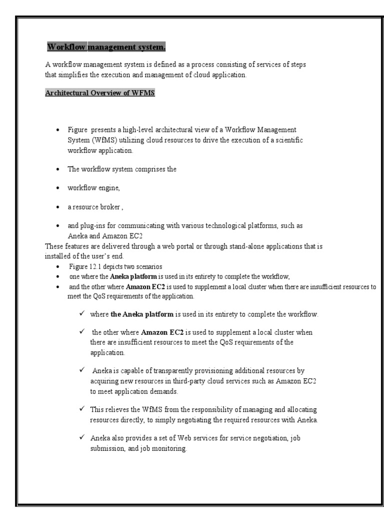 Workflow Management System | PDF | Cloud Computing | Computer Cluster