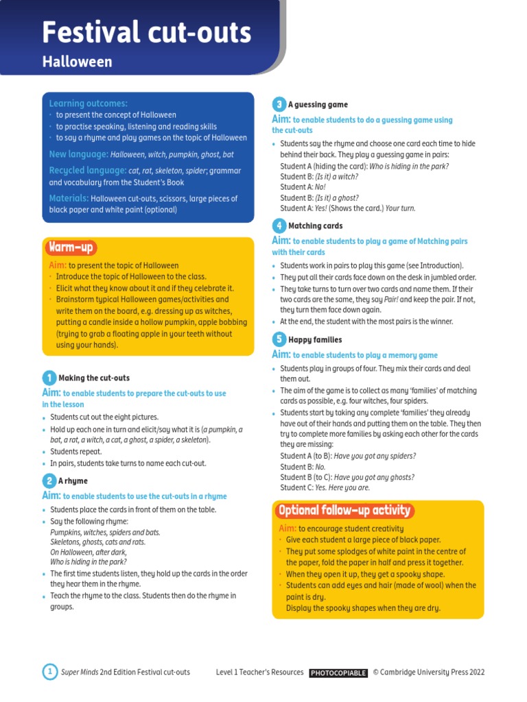 SM2ed Teacher's Resources Worksheet Festival Cut-Outs L1 | PDF | Christmas