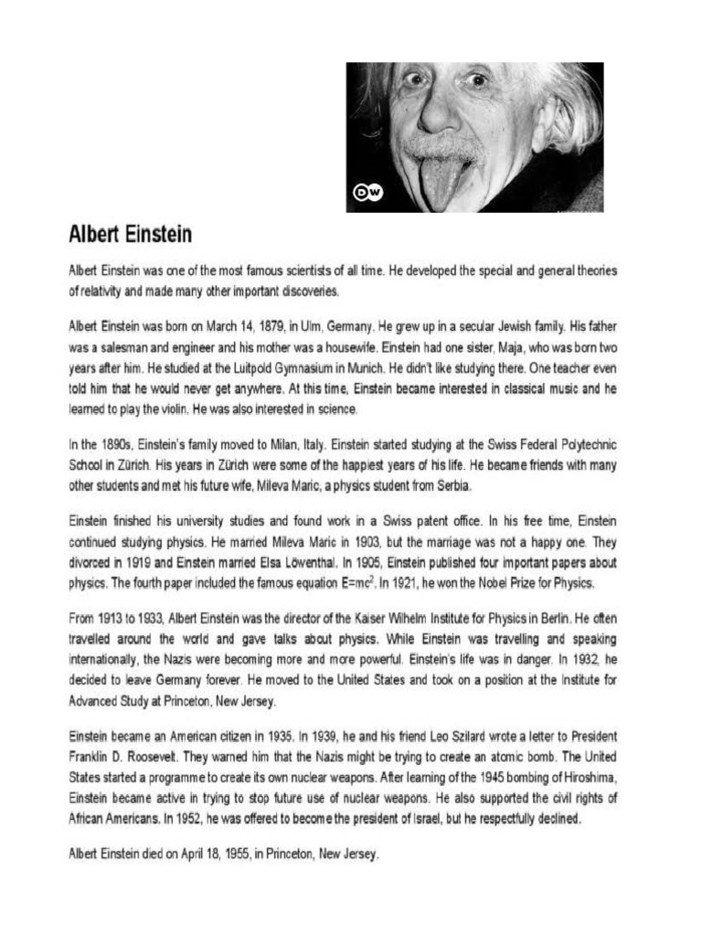 EINSTEIN READING | PDF