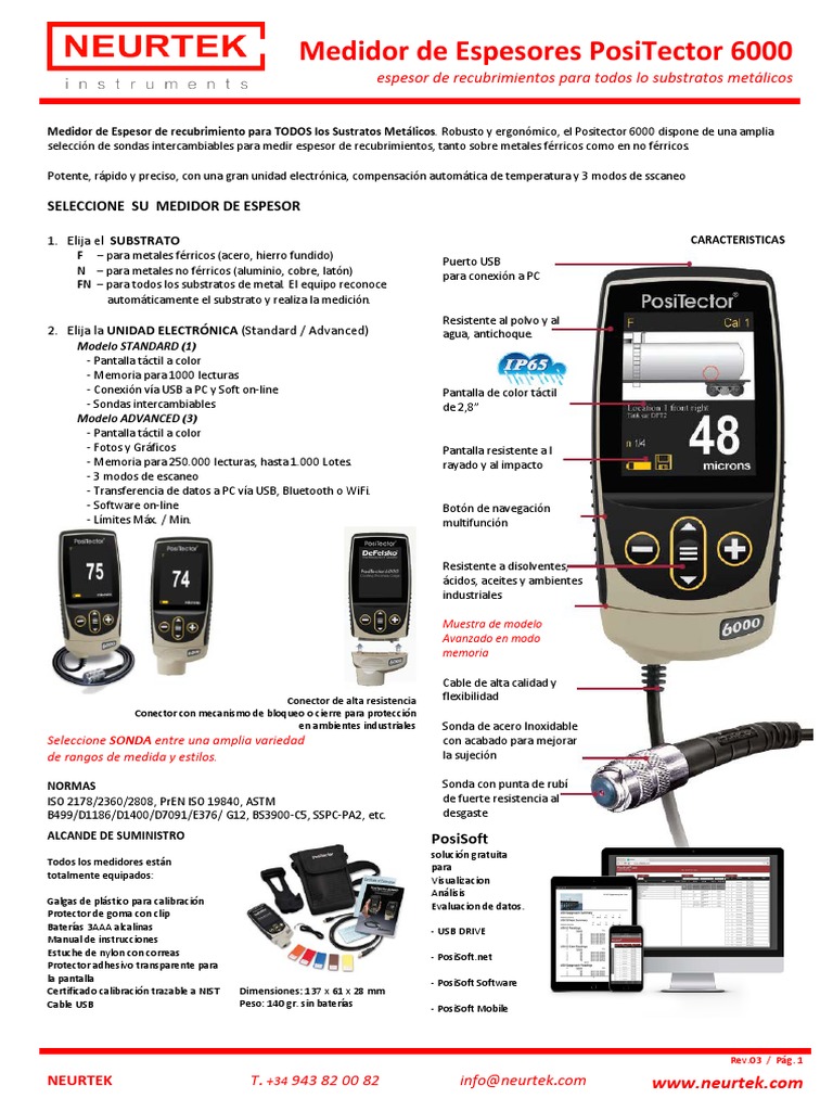Def Positector 6000 Es | PDF | Rieles | Materiales de construcción