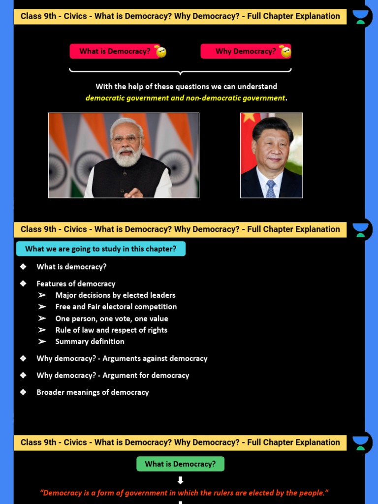 Understanding Democracy: Class 9 Overview | PDF | Democracy | Political ...