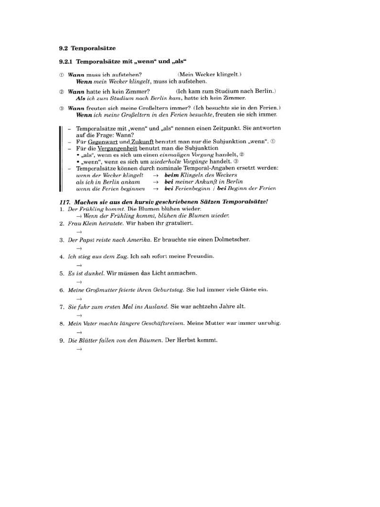 Wenn - Als Sätze | PDF