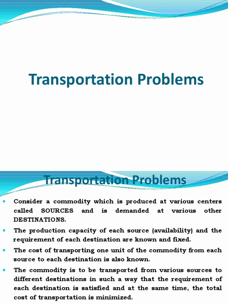 Transportation Problems 5 | PDF | Mathematical Optimization | Matrix ...