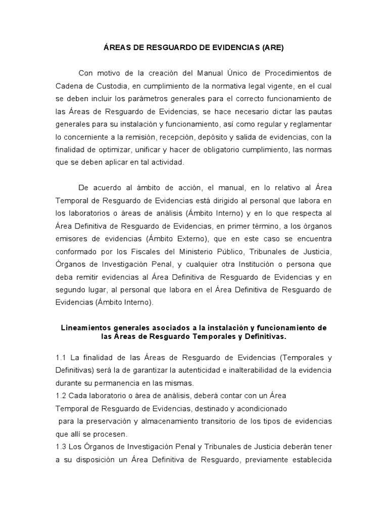 Áreas de Resguardo de Evidencias | Descargar gratis PDF | Fiscal Áreas de Resguardo de Evidencias | Descargar gratis PDF | Fiscal