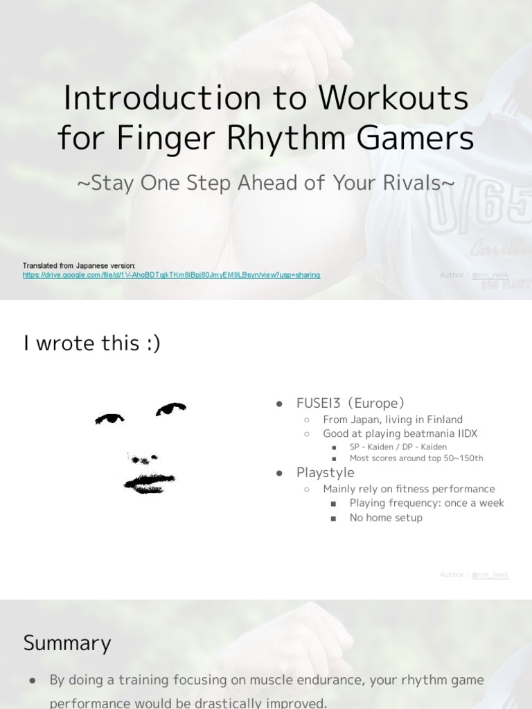 Introduction To Workouts For Finger Rhythm Gamers 211215 PDF | Download ...