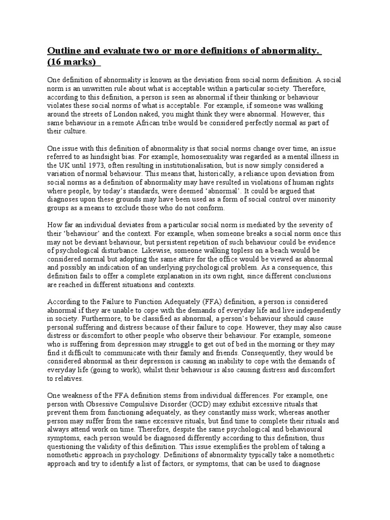 16 Marker Abnormality | Download Free PDF | Mental Disorder | Psychology