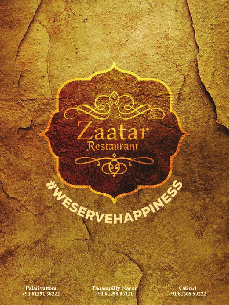 Zataar Food Menu PDF | PDF