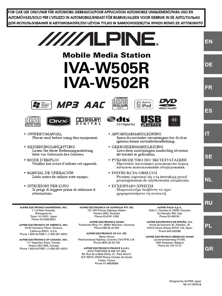 Radio Alpine Iva-W502r - Es | PDF | Disco compacto | Mp3