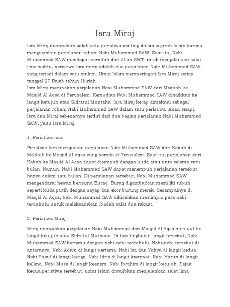 Isra Miraj | PDF | Agama & Spiritualitas
