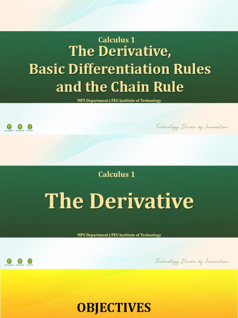 MTPDF3 The Derivatives Basic Differentiation Rules and The Chain Rule ...