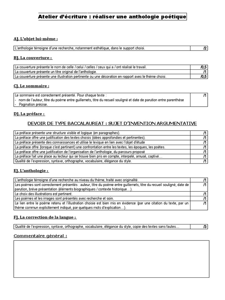 Créer une Anthologie Poétique: Guide Complet | PDF | Guillemet ...