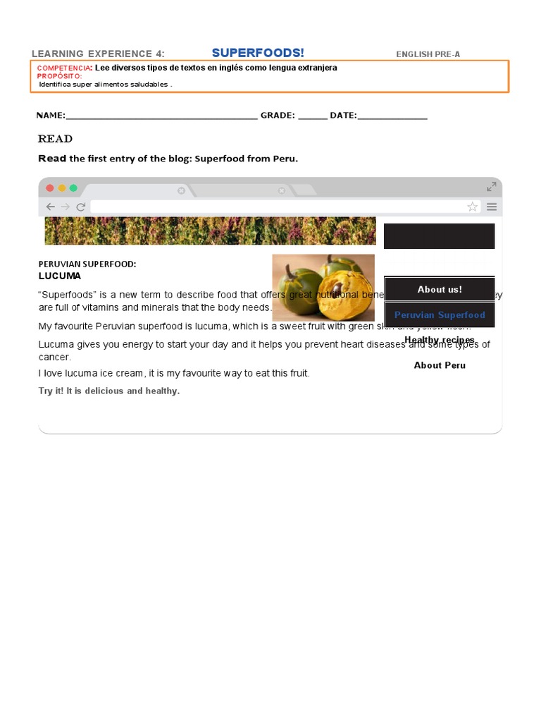 Activity 4-Superfoods A1 | PDF | Superfood | Health Promotion