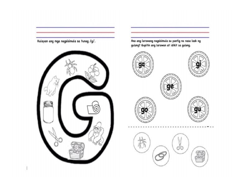 Kulayan Ang Mga Bagay Na Nagisimula Sa Letrang GG | PDF